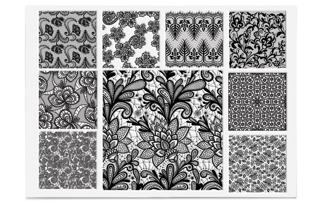 9 X Lace Seamless Square Svg, Seamless Lace, Lace Pattern, Lace Clipart ...