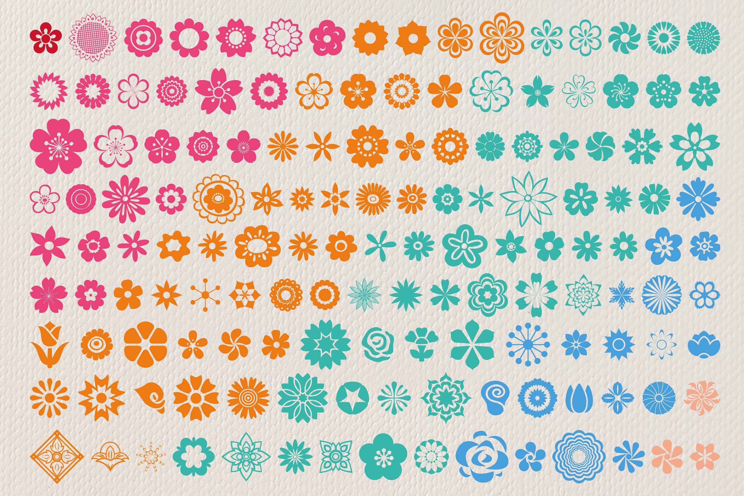 Flower Clipart Flower Svg Flower Bundle Svg Sunflower Svg - Etsy