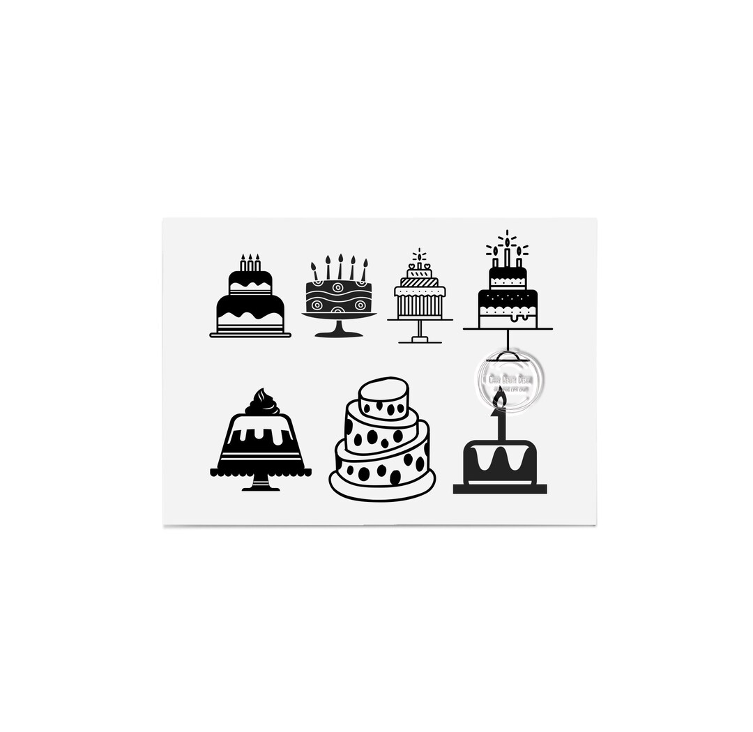 7 X Birthday Cake Svg, Cake Clipart, Dessert Svg, Cake Cut File ...