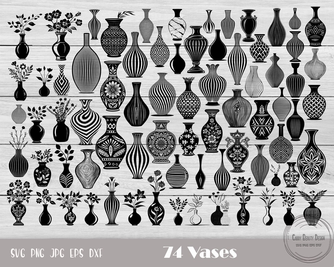 Flower Vase Svg, Flower Bouquet Svg, Flower Svg, Flower Vase Svg File ...