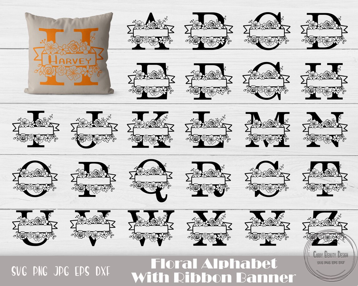 Split Letters Svg Monogram Alphabet Split Letter Frame - Etsy