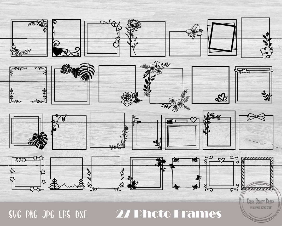 Picture Frame Svg, Frame Cut File, Frame Dxf Files, Wreath Svg ...