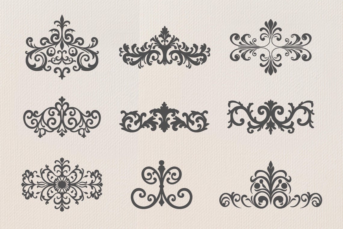 Swirl Svg, Swirl Svg, Swoosh Svg, Border Svg, Baroque Svg, Filigree ...