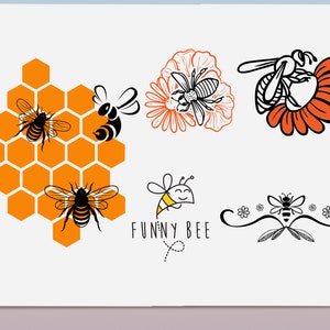 Honey Bee Svg, Bee Svg Bundle, Floral Bee Svg, Queen Bee Svg, Bumble ...