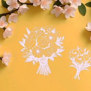 Floral Bunch Svg, Flower Cut File, Floral Cut File, Floral Bouquet Svg ...