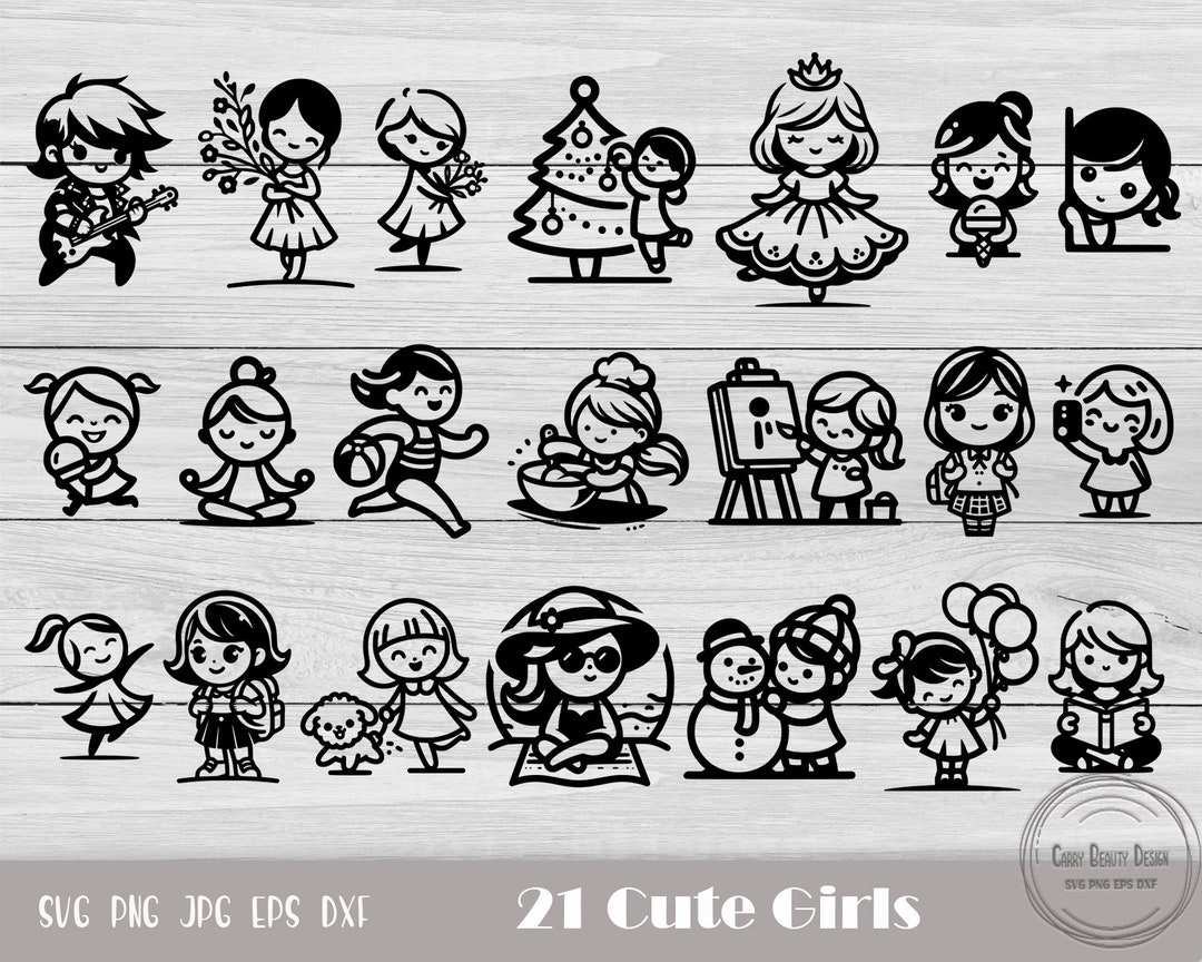 Cute Girl Svg, Baby Girl Svg, Little Girl Svg, Princess Svg, Birthday ...