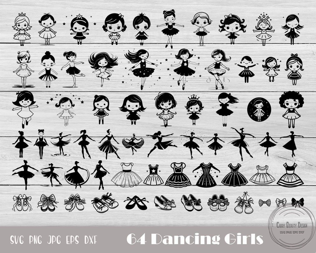64 Dancer Girl Svg, Ballet Dancer Svg, Little Ballerina Svg, Ballerina ...