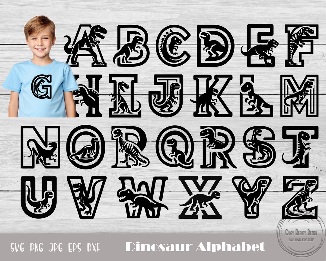 Dinosaur Alphabet, Dinosaur Svg, Dinosaur Cut Files, Dinosaur Abc, Dino ...