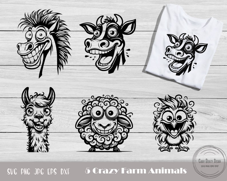 Animales locos svg, caballo loco svg, amante de los caballos svg, oveja ...