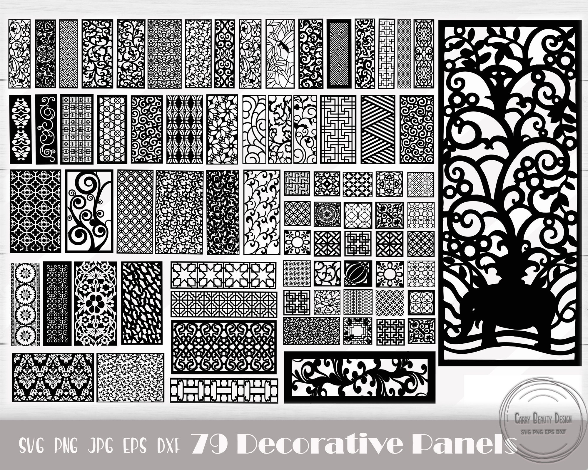 Decorative Panel Svg Laser Cut Files Laser Cut Template - Etsy Canada