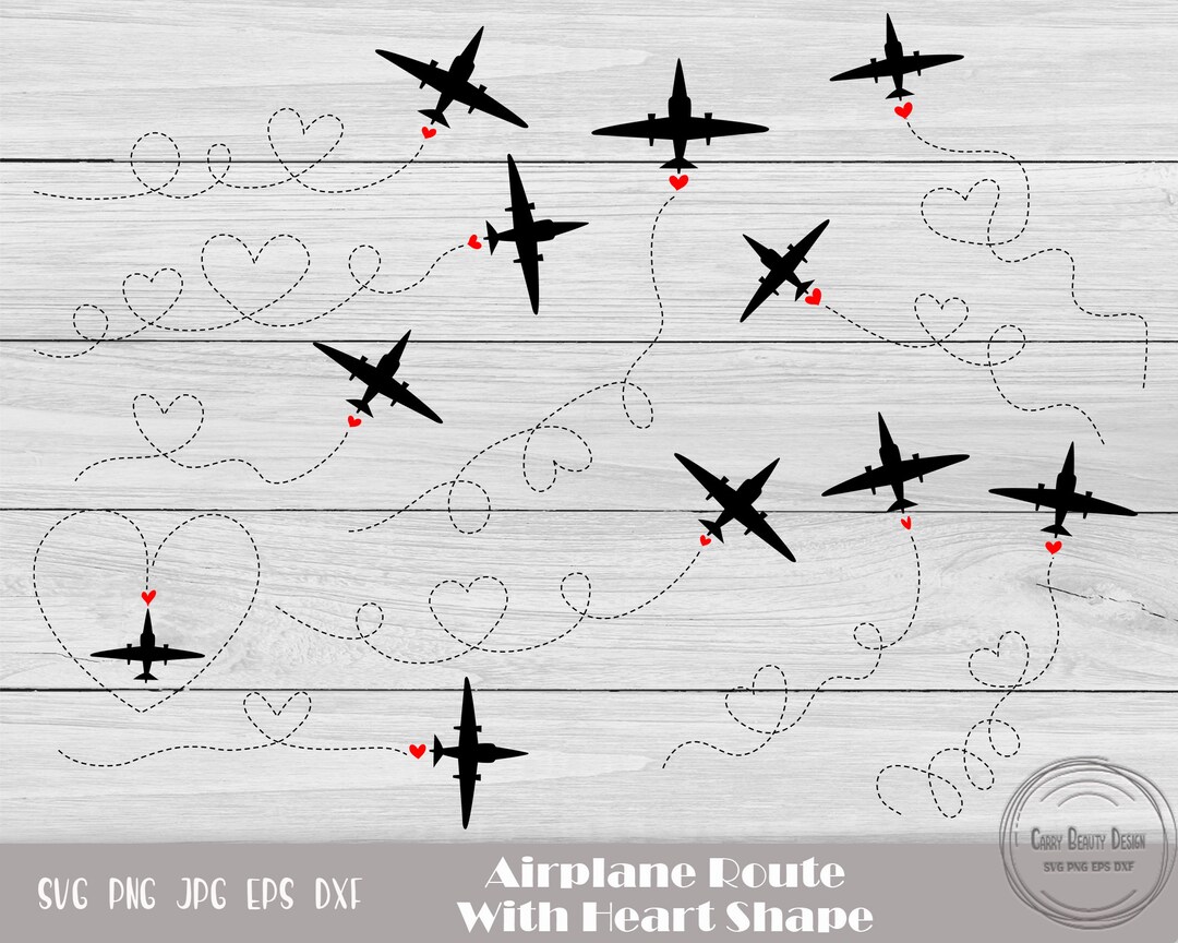 Plane Route Svg, Doyted Line Svg, Airplane Route Svg, Heart Svg, Girl ...
