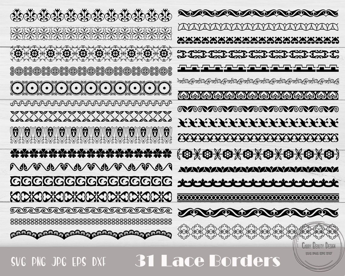 Lace Border Svg, Floral Border Svg, Border Svg File, Border Clipart ...