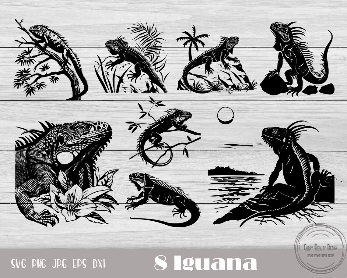 Iguana Clip Art, Iguana Svg, Iguana Cut File, Chameleon Svg, Wild ...
