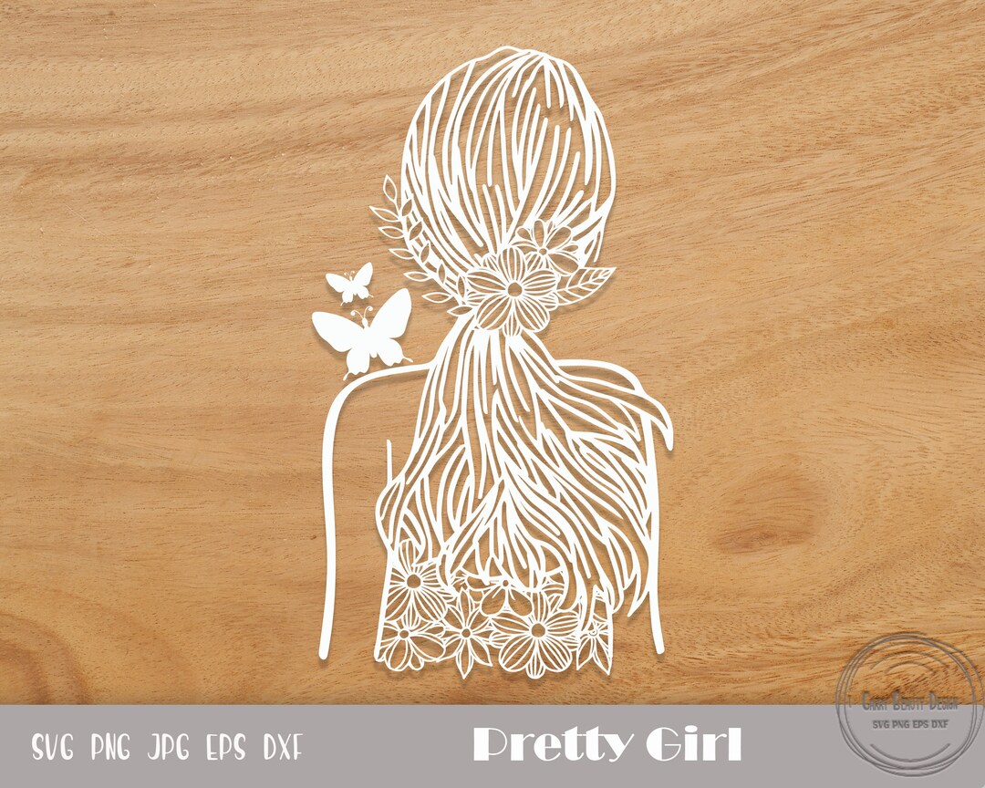 Pretty Girl Svg, Floral Girl Svg, Trendy Women Svg, Flower Woman Svg ...