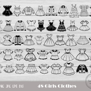 Baby Clothes Svg, Baby Girl Svg, Fashion Clipart, Baby Girl Dress Svg ...