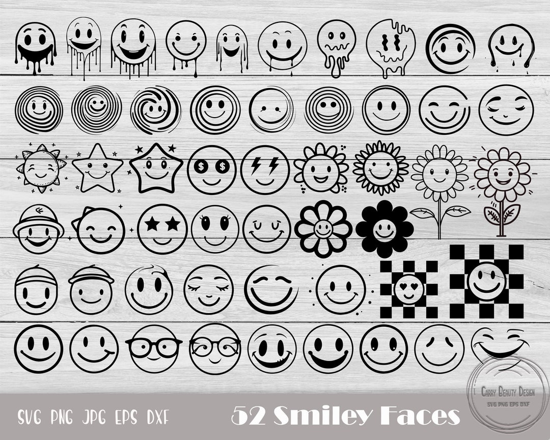 Smiley Face Svg, Emoji Clipart, Drippy Smiley Svg, Melted Smiley Face ...
