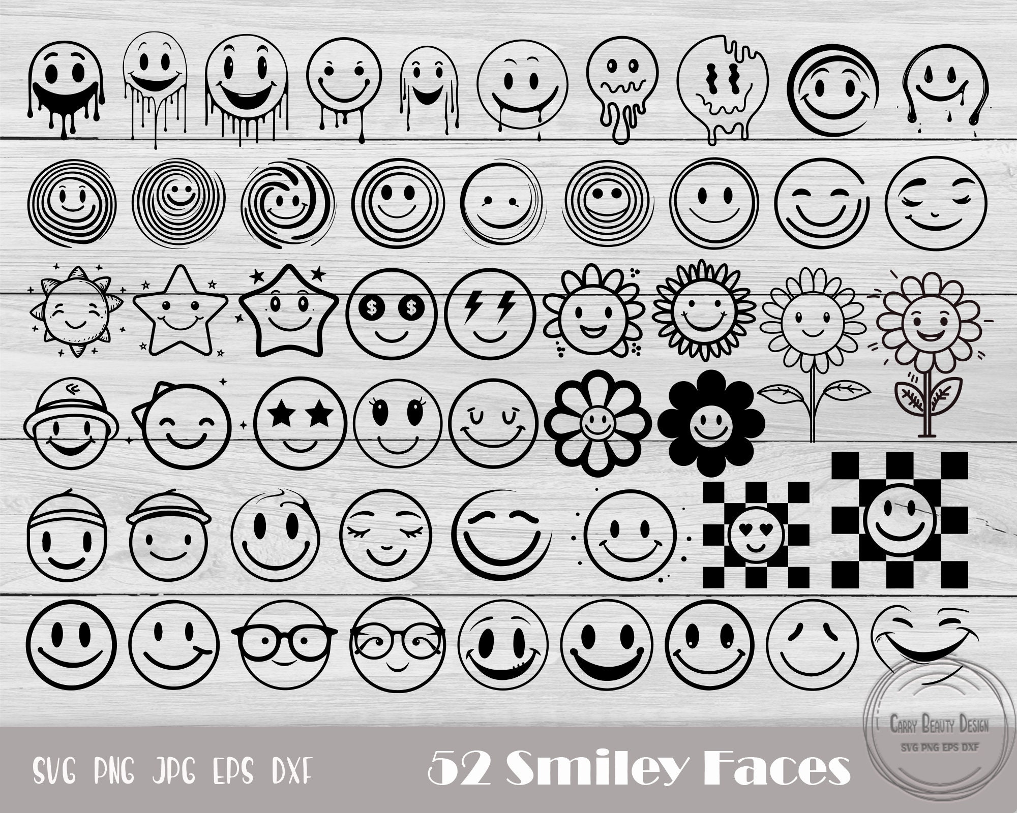 Smiley Face Svg Emoji Clipart Drippy Smiley Svg Melted - Etsy