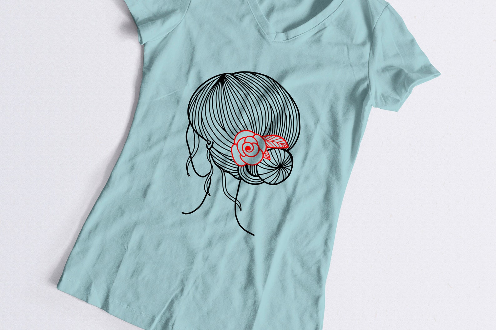 Girl With Bun Svg Beautiful Woman Svg Messy Bun Svg Hair - Etsy