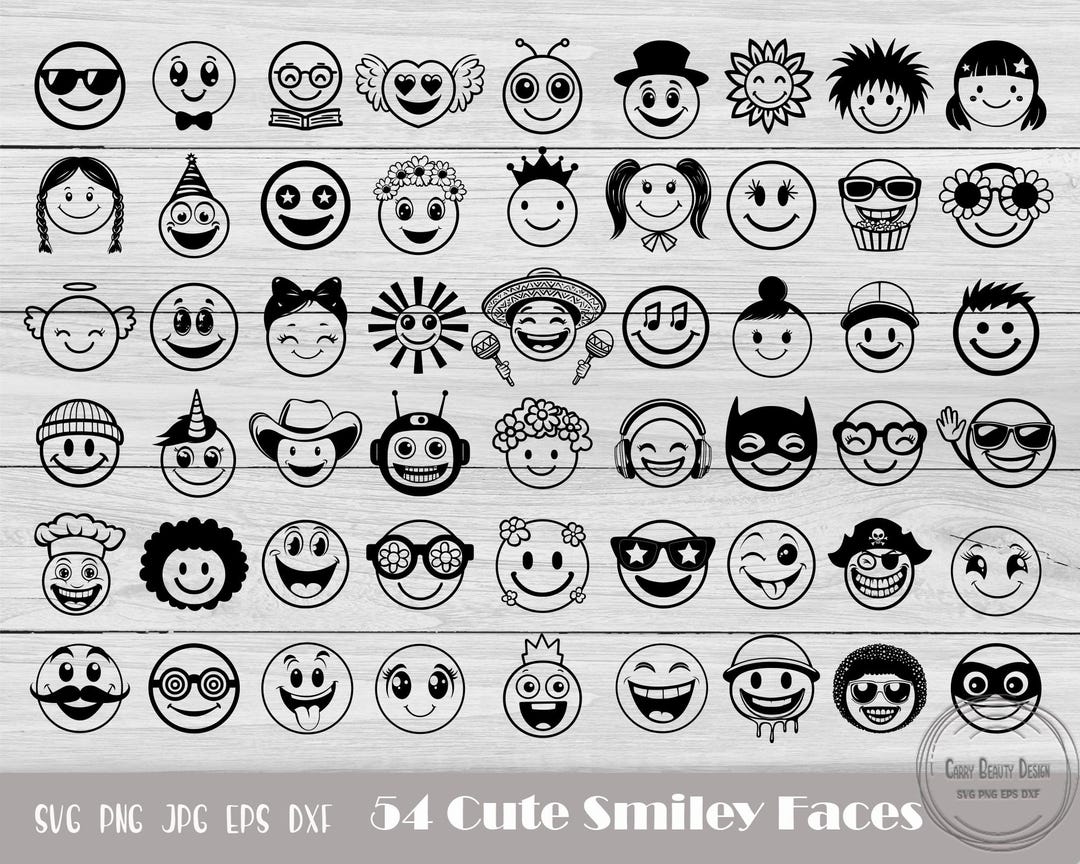 Happy Face Svg, Smiley Face Svg, Smiley Face Cut File, Smiley Face ...