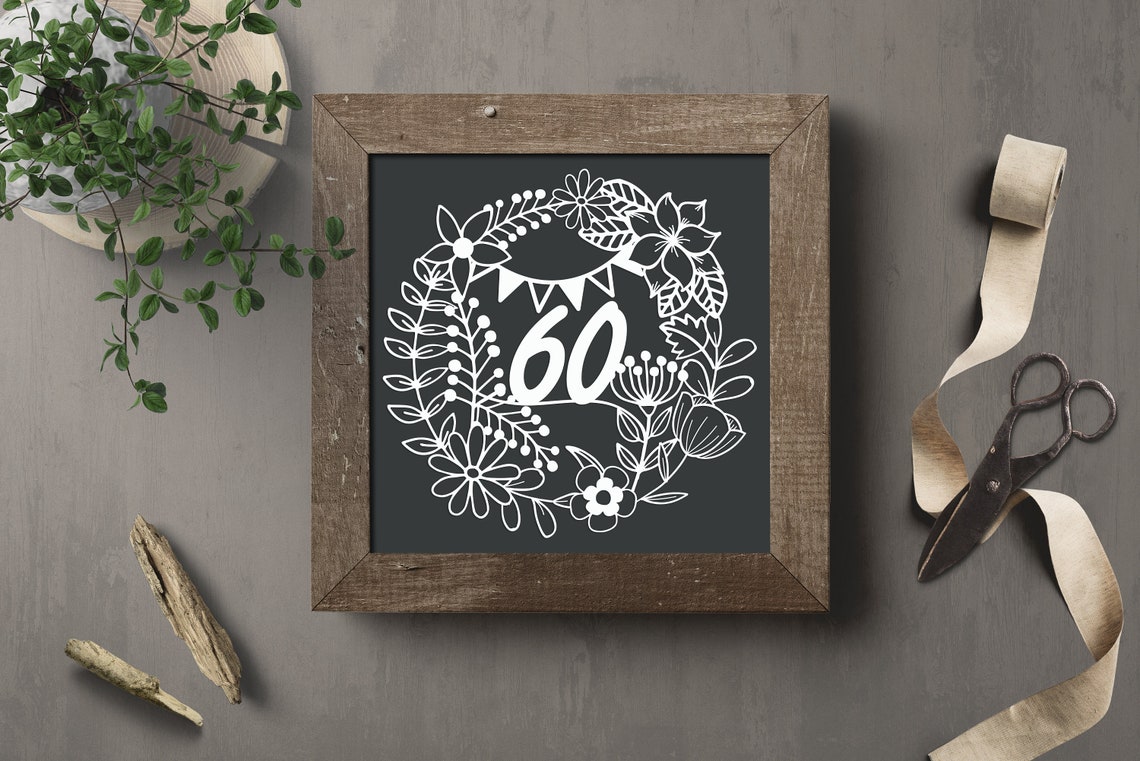 Floral Numbers Svg Botanical Numbers Floral Wreath Svg - Etsy