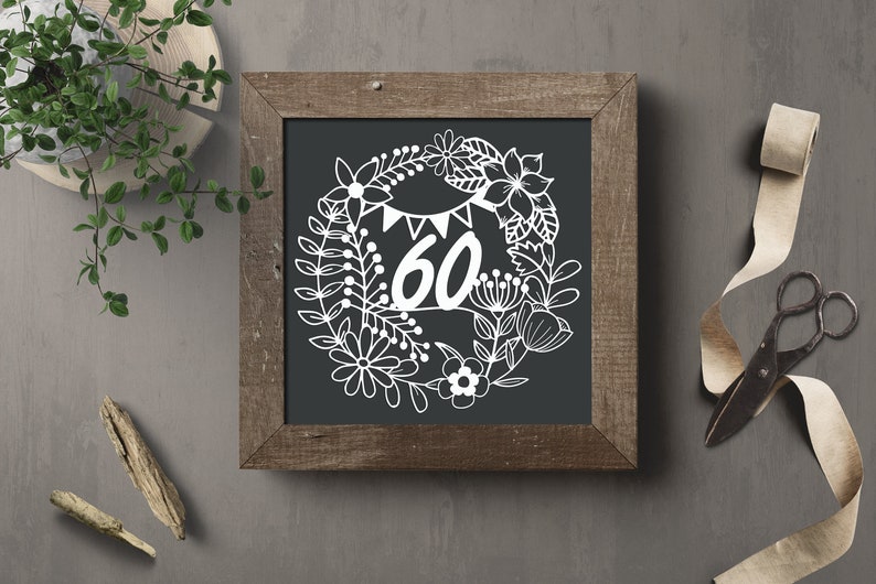 Floral Numbers Svg Botanical Numbers Floral Wreath Svg | Etsy