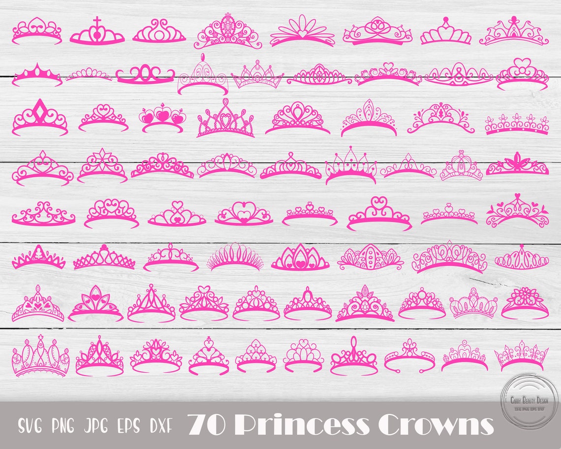 70 X Princess Crown Svg Crown Clipart Crown Monogram Svg | Etsy