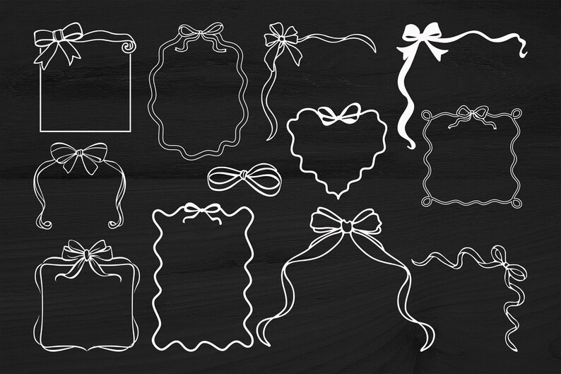 Messy Bow Svg, Bow Border, Doodle Dinner Menu, Bow Svg Collection ...