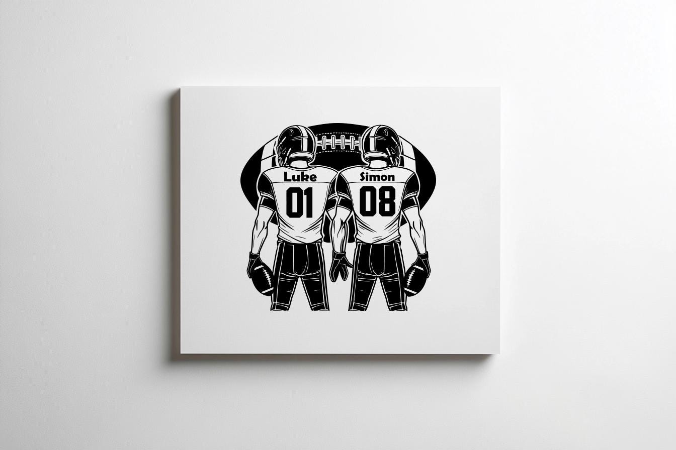 Football Scene Svg, Custom Number Svg, Football Name Svg, Football ...