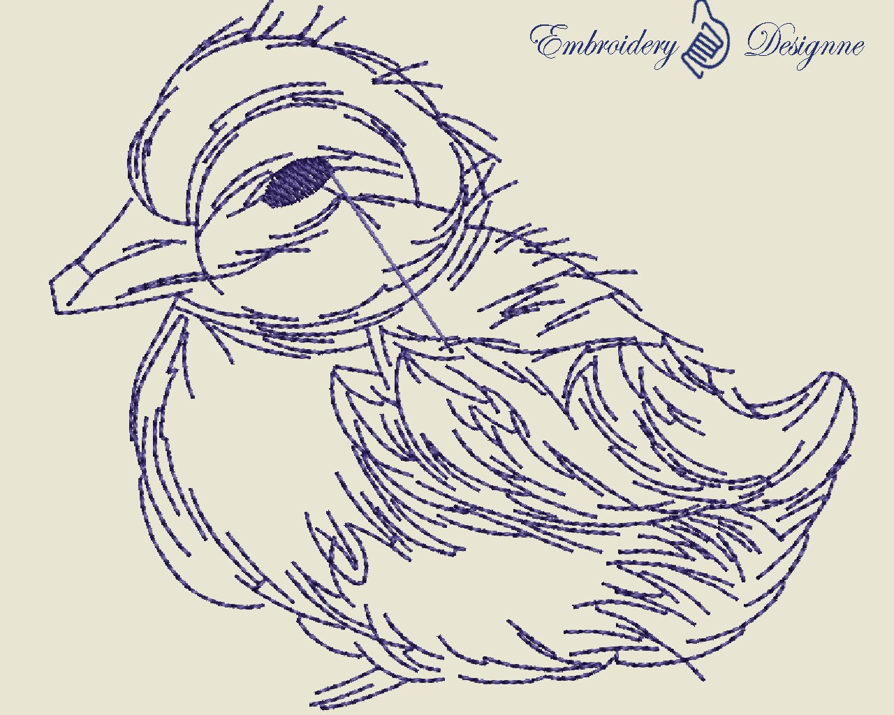 Handmade Machine Embroidery Design, Embroidery Duck Design, Embroidery ...