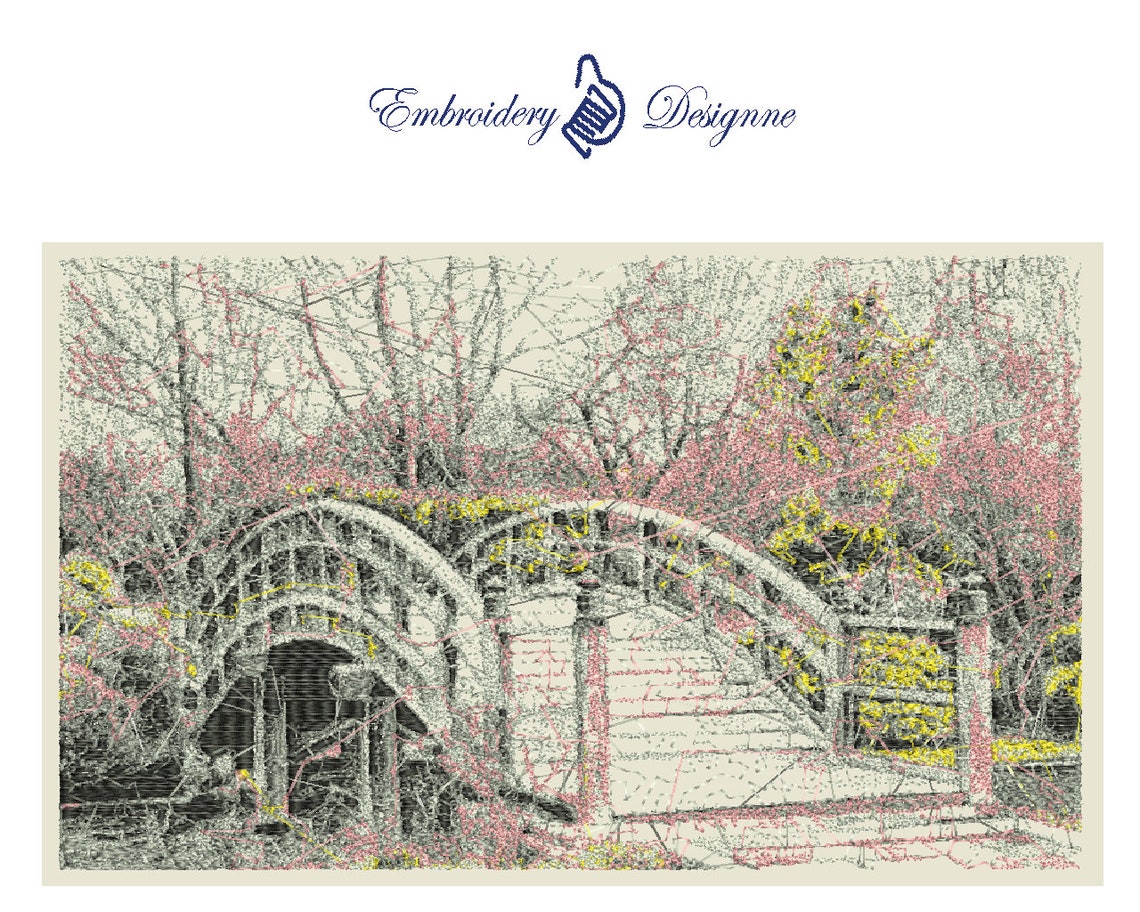 Handmade Machine Embroidery Design Embroidery River Photo - Etsy