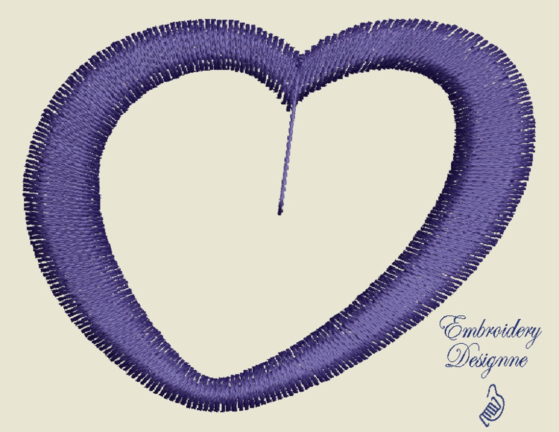 Handmade Machine Embroidery Design Embroidery Heart Design - Etsy