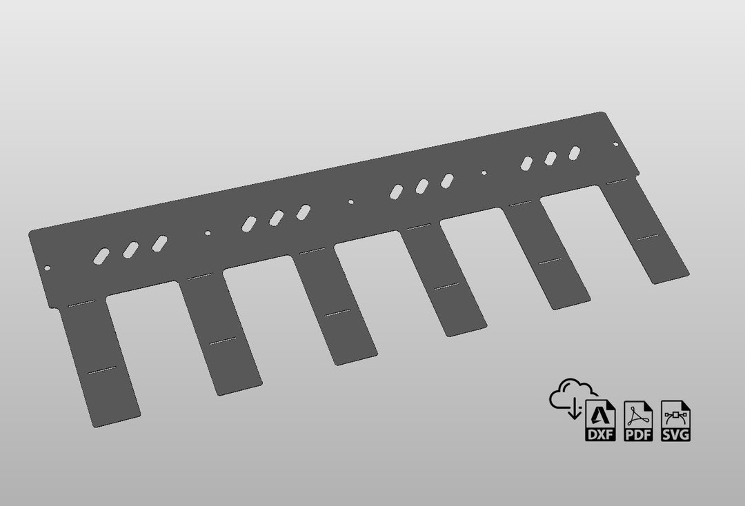 6 Hook Rack Hanger Organizer Plasma DXF Files, Garage, Workshop, Race ...