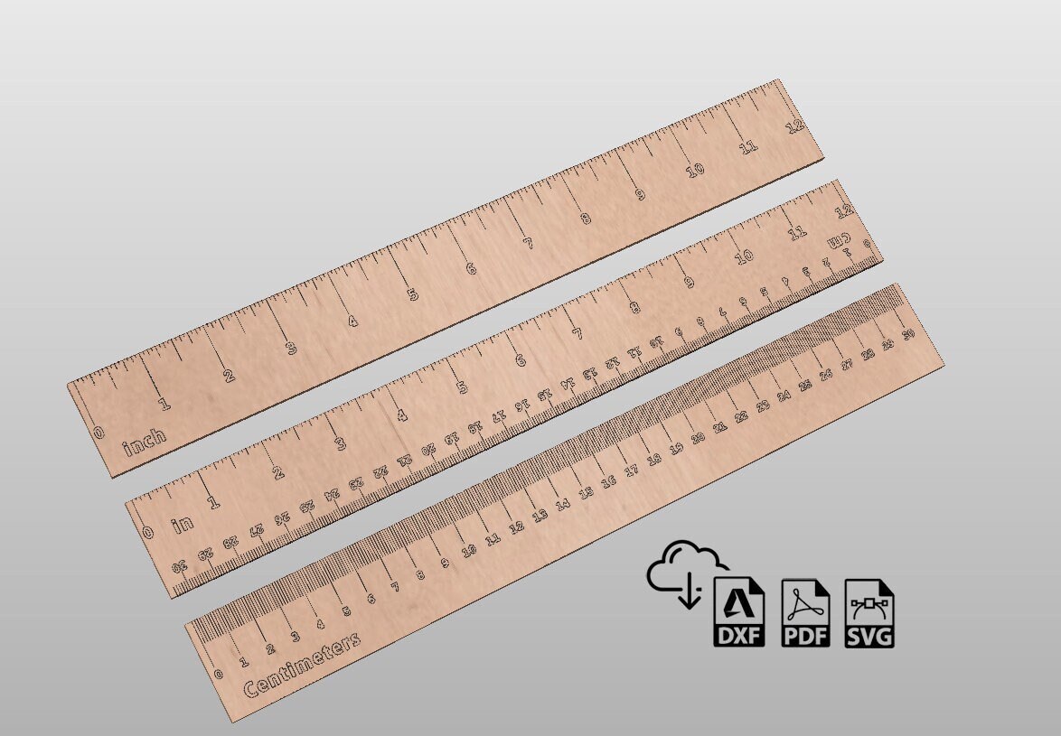 CNC Metric and Inches Ruler Set Laser Cut Files Glowforge - Etsy UK
