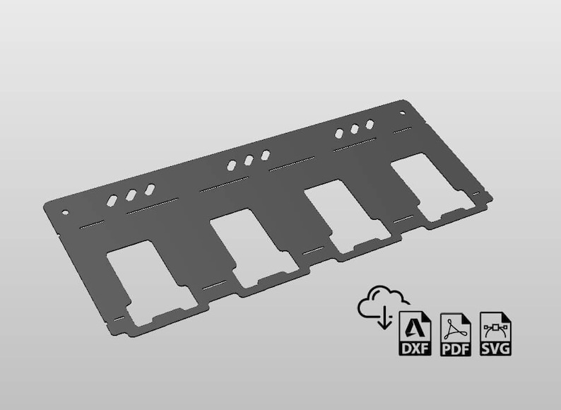 Dewalt 20v Locking Battery Holder Rack DXF File for Plasma Cut, Garage ...