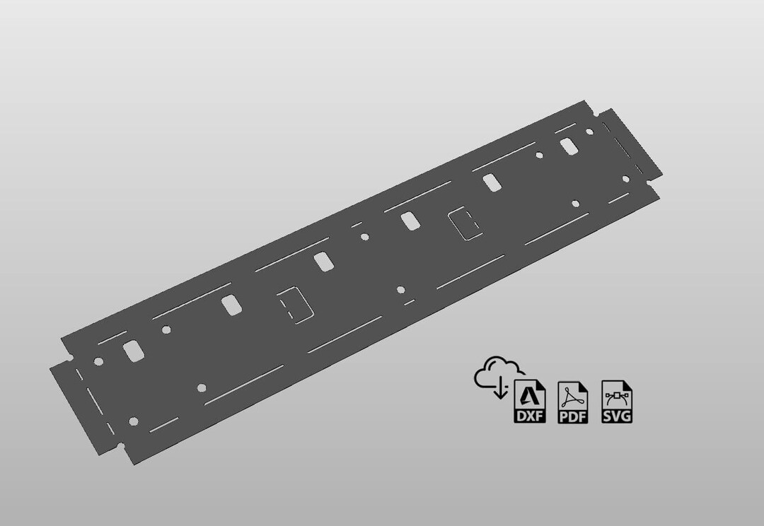 Storage Bin System 5 Bin Wall Mount and 3.5in Bins DXF File for Plasma ...
