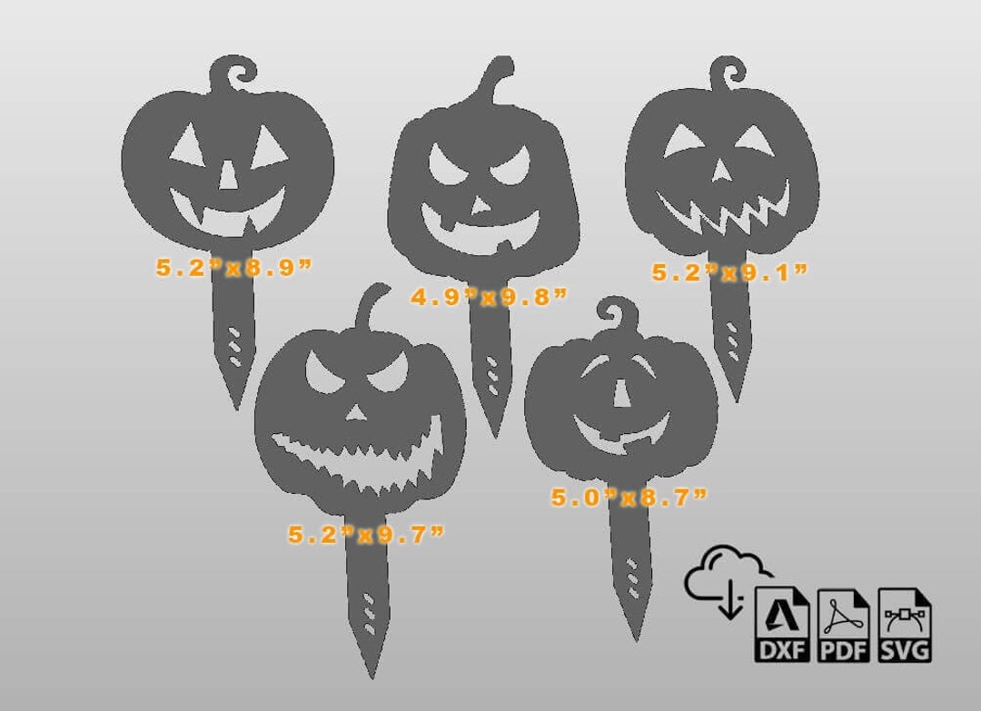 Halloween Pumpkin Yard Stake Sign, DXF Files for Plasma, Garden Sign - Etsy