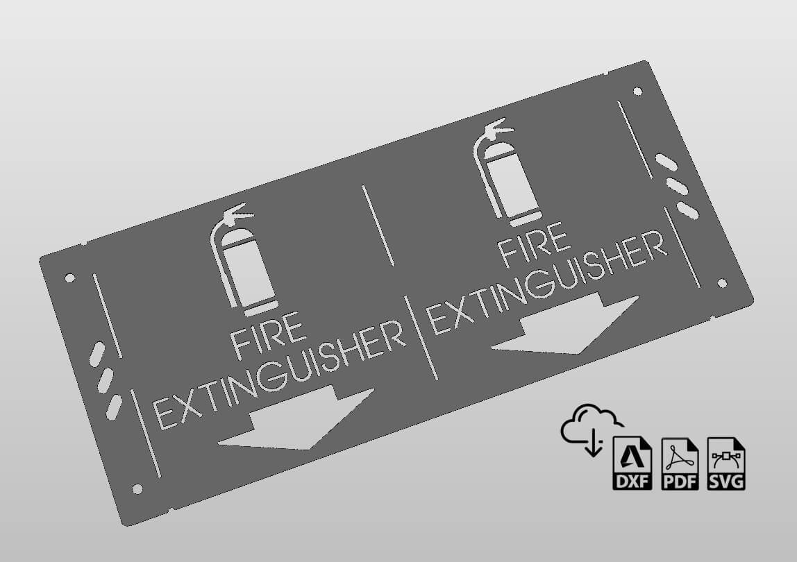 Fire Extinguisher 3D Sign (45 Degree) DXF Files for Plasma, Garage ...