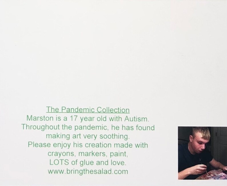Autism Art Note Cards Set of 8/thank You Notes/autism/autism Art/blank ...
