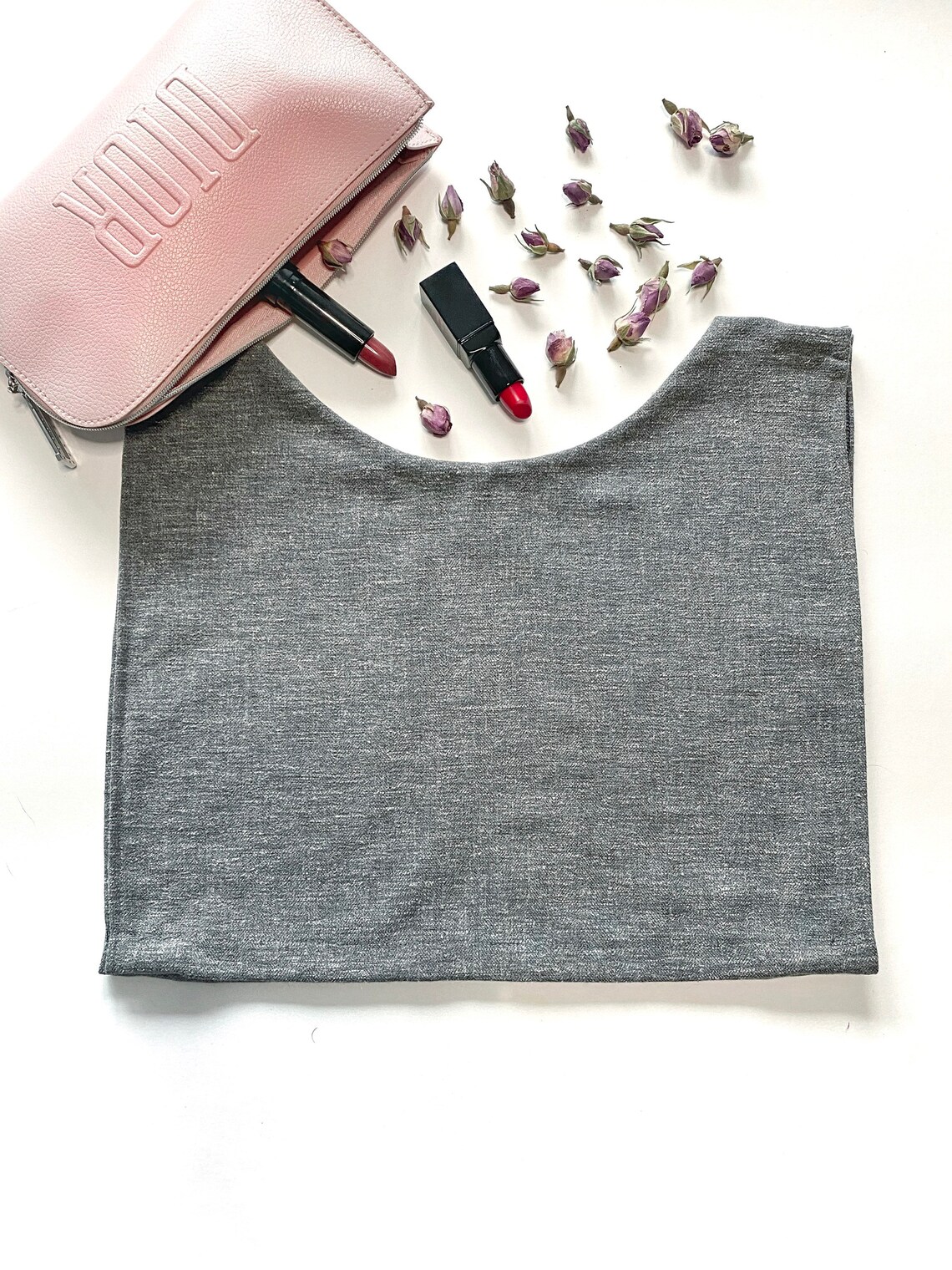 Grey Magnetic Handmade Adult Makeup Bib Boho style | Etsy