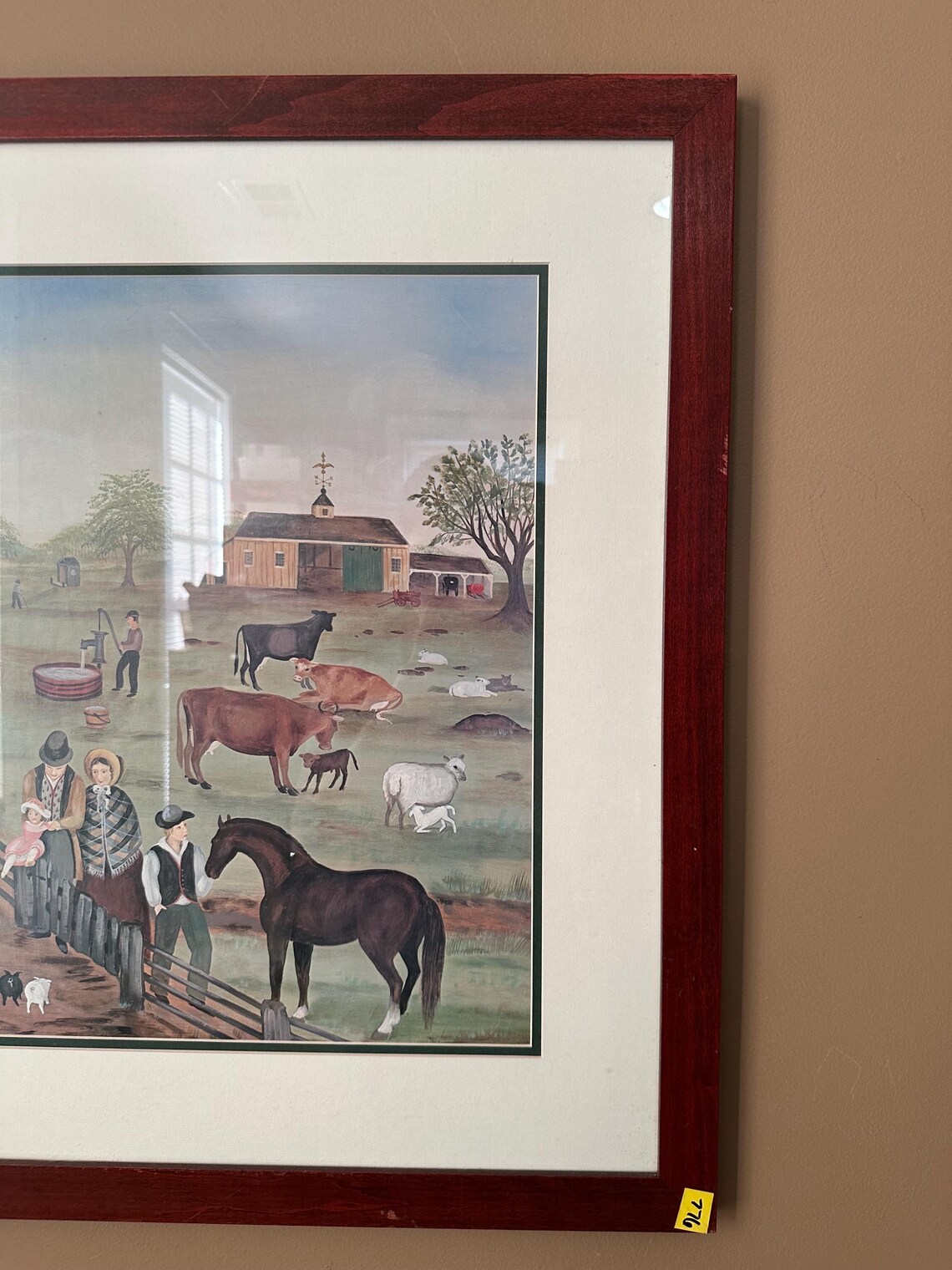 Down on the Farm by Martha Cahoon, Vintage Country Farm Scene - Framed ...