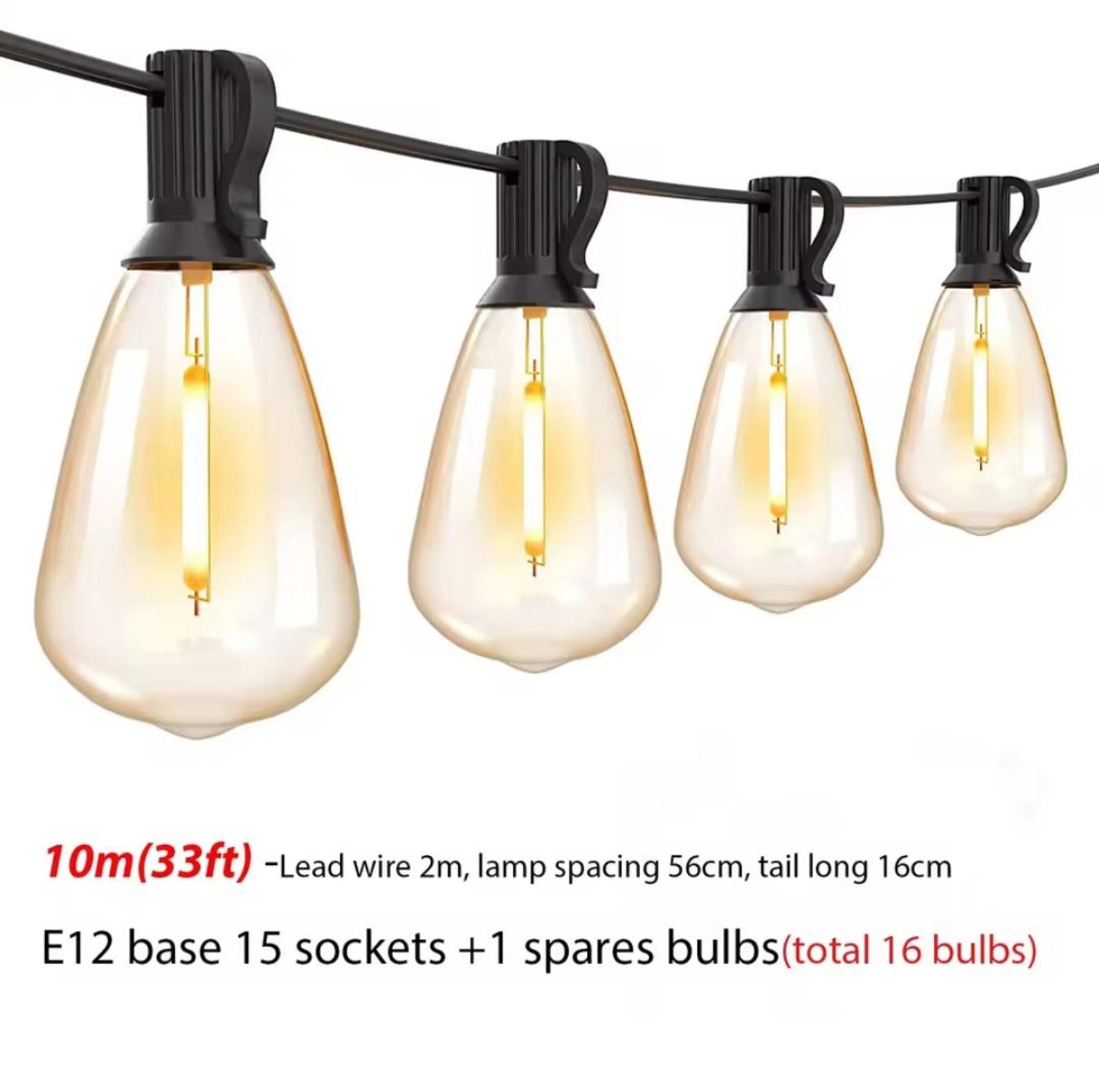 Edison Bulb String Lights: Weatherproof Patio Party Decor - Etsy