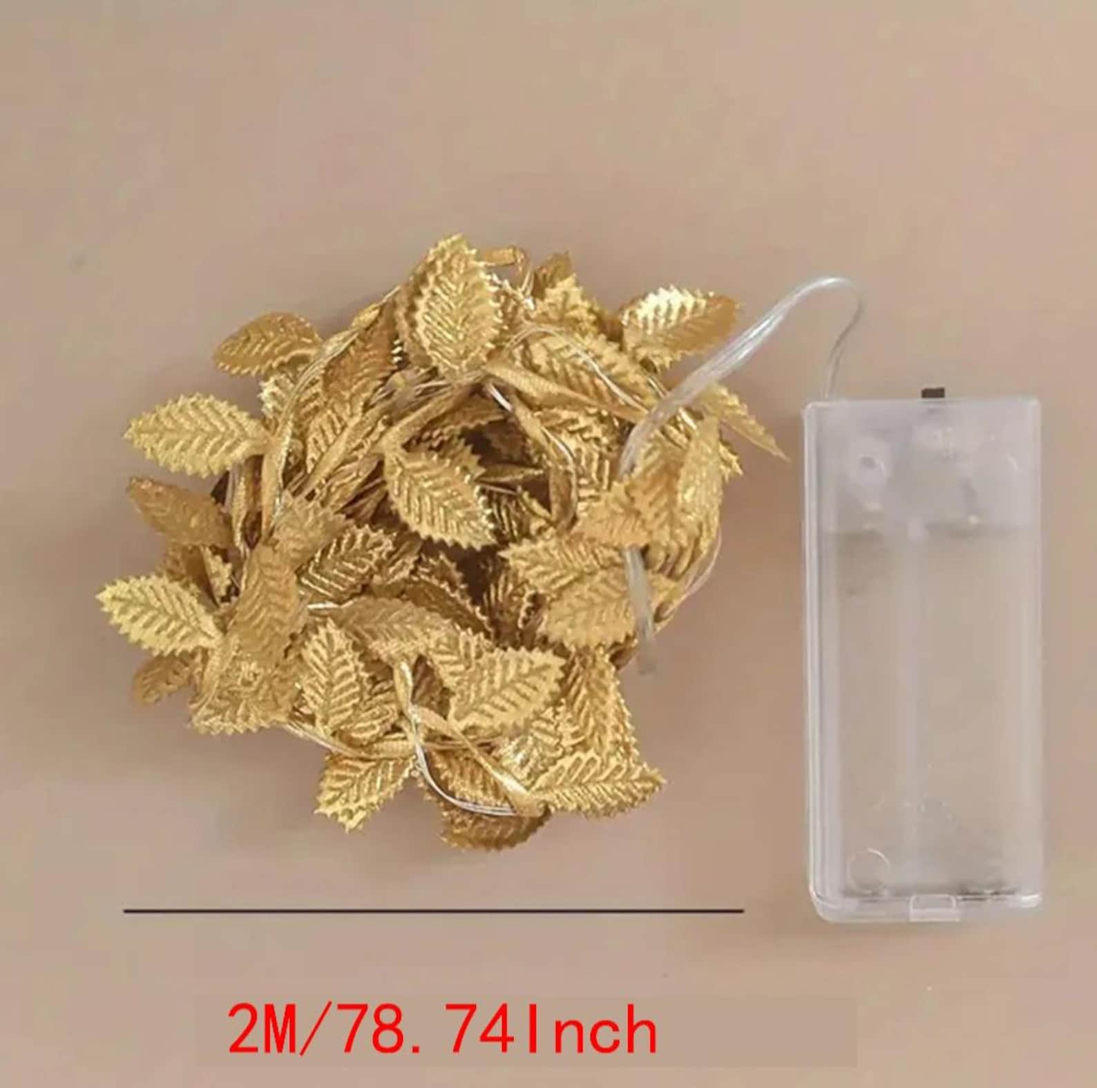 Gold Leaf Fairy String Lights: Table Centerpiece, Warm White LED ...