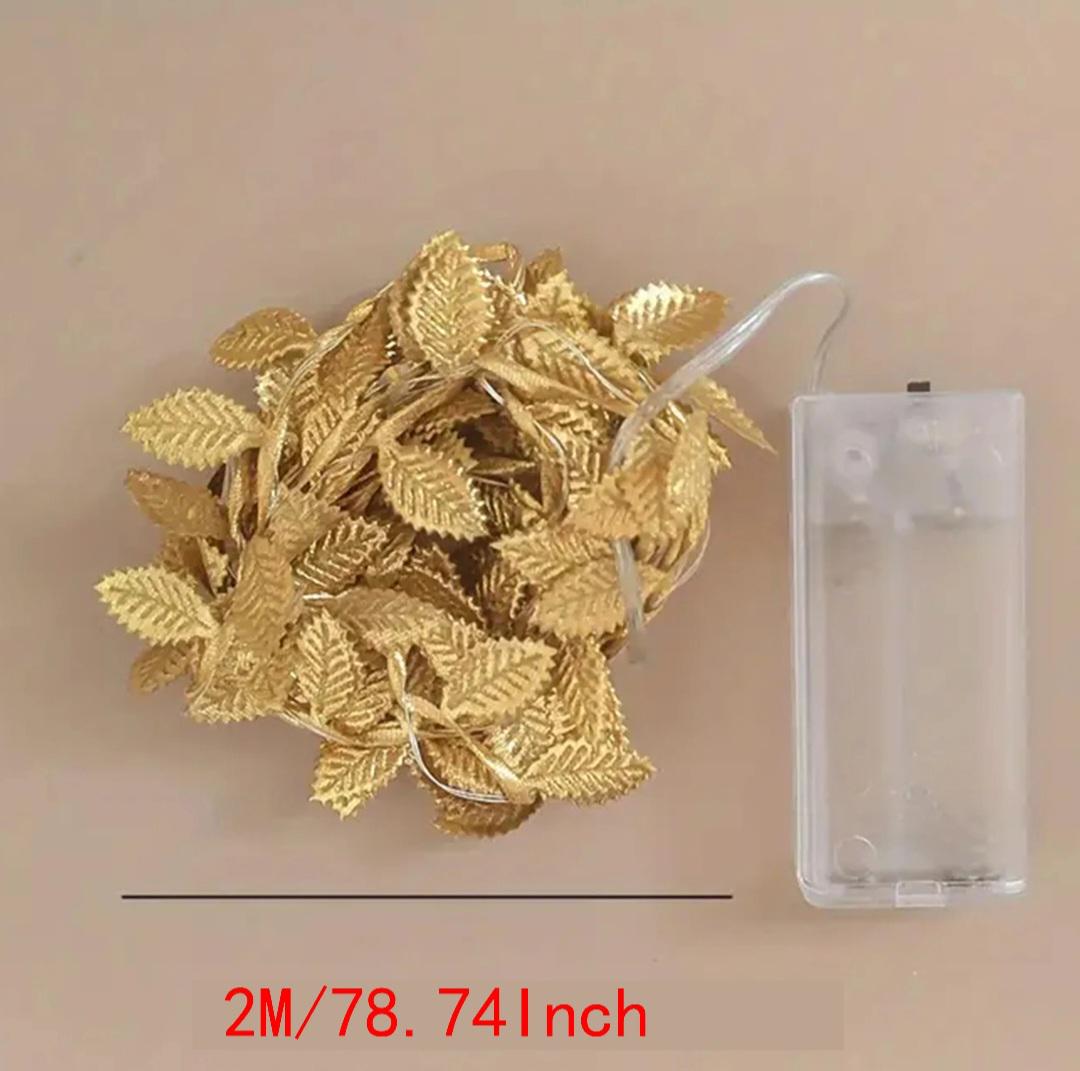 Gold Leaf Fairy String Lights: Table Centerpiece, Warm White LED ...