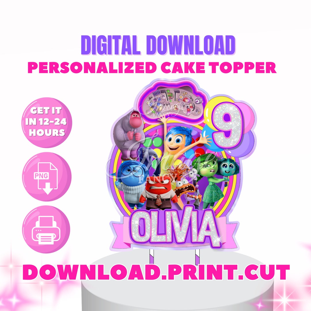 Printable Inside Out 2 Cake Topper. Inside Out 2 Png Cake Topper ...