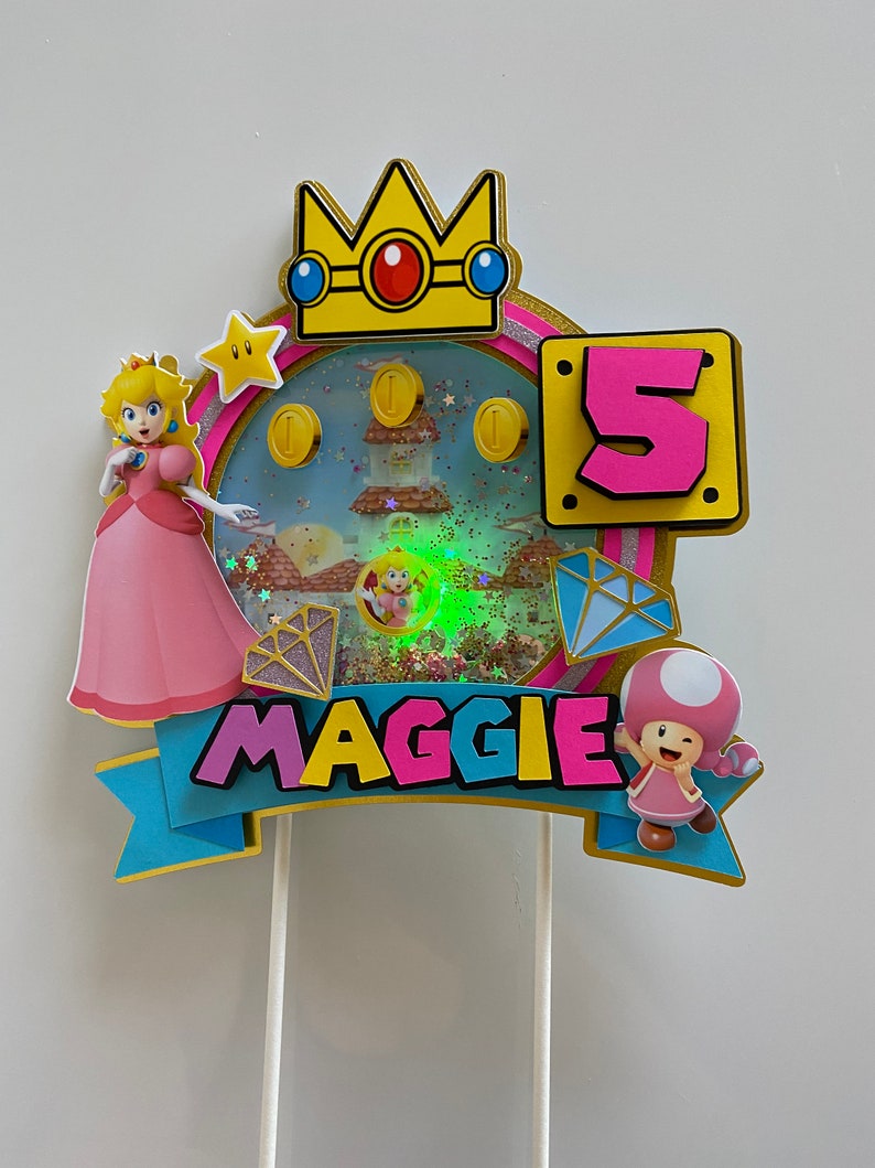 Princess Peach Cake Topper Super Mario Princess Cake Topper - Etsy UK
