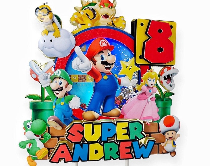 3D Mario Inspired Custom Cake Topper - Etsy