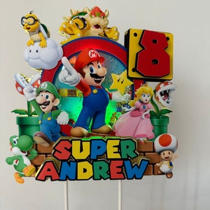 Super Mario Cake Topper, Mario Cake Topper Shaker With LED Lights ...