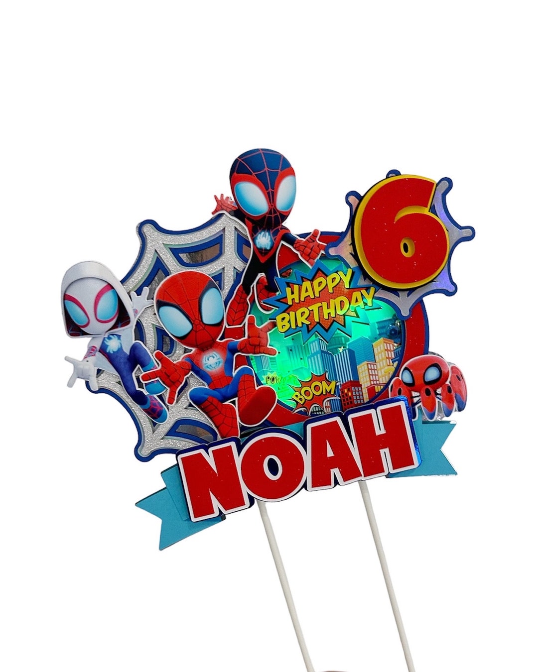 Spidey Cake Topper Shaker With LED Lights. Spidey and His Amazing ...