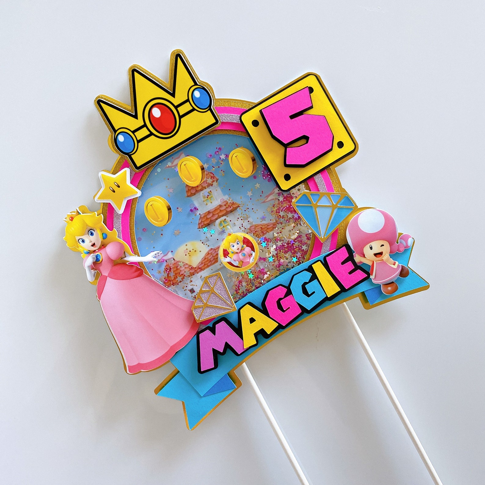Princess Peach Cake Topper Super Mario Princess Cake Topper - Etsy UK