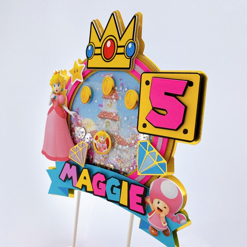 Princess Peach Cake Topper Super Mario Princess Cake Topper - Etsy UK